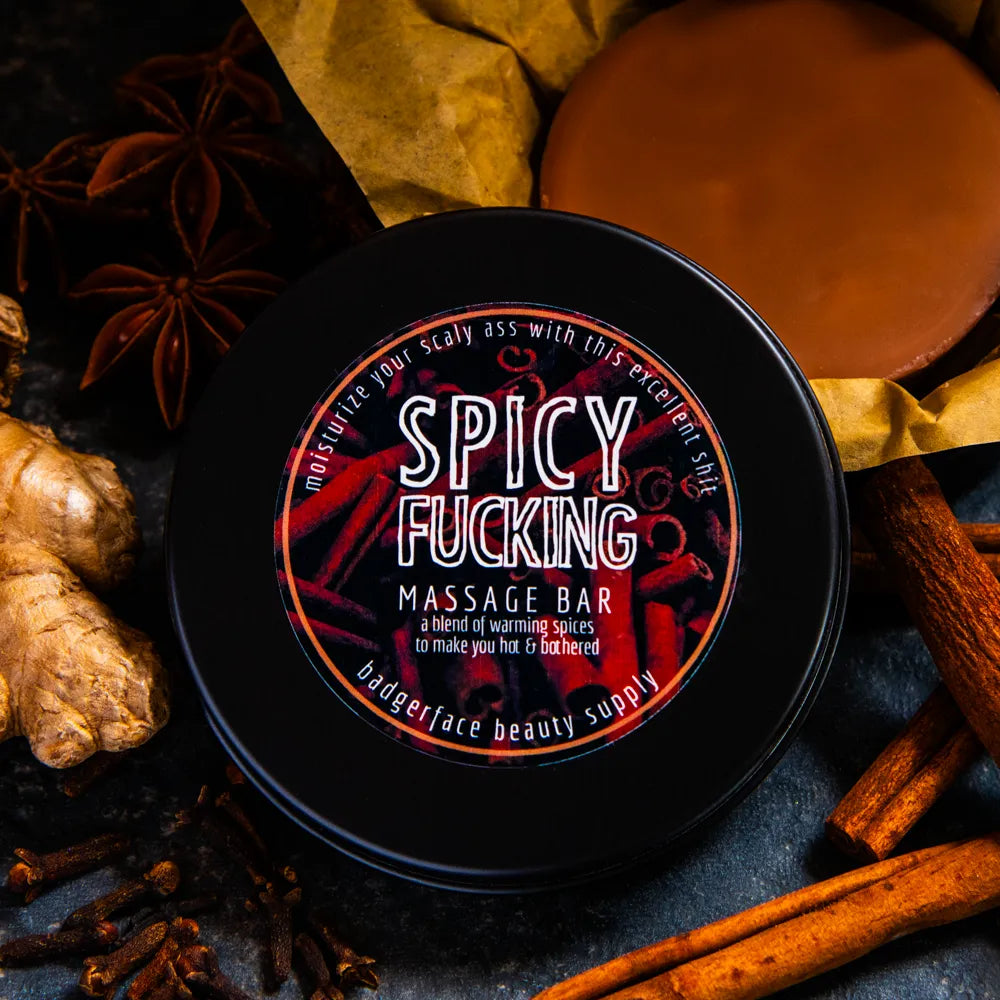 Spicy Massage Bar: Stimulate the Romance. – Badgerface Beauty Supply